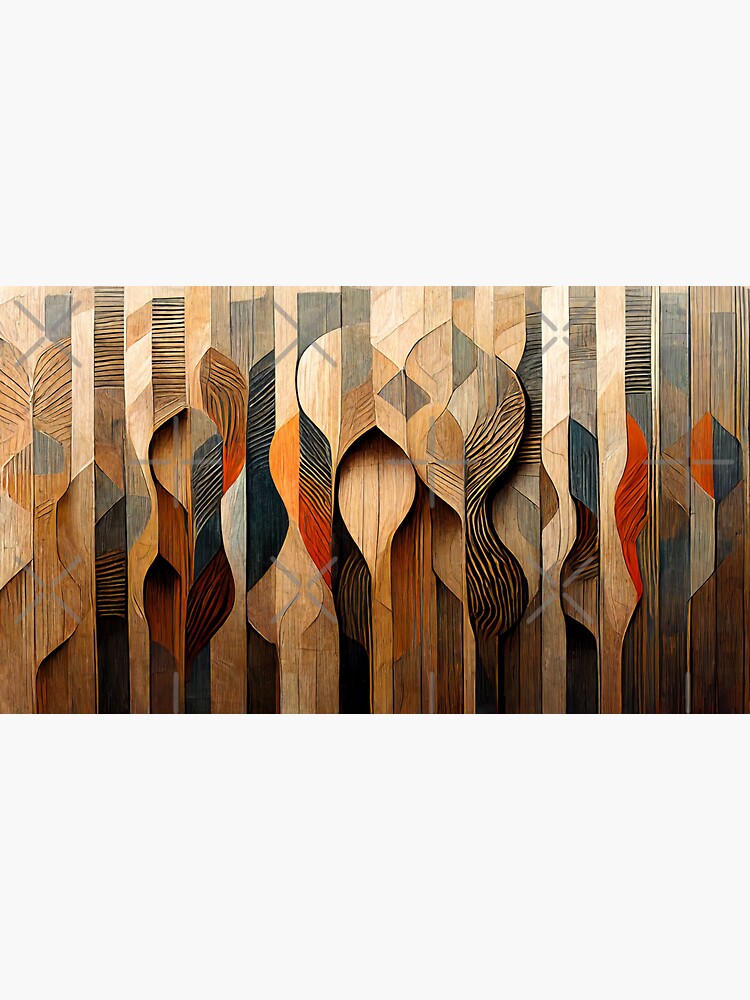 "Wood Art with Waveforms and Warm Colors " Sticker for Sale by ...