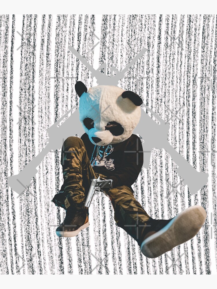 "banksy panda with guns" Sticker for Sale by Quicck | Redbubble