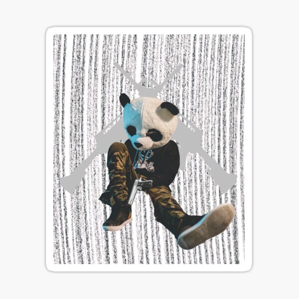 "banksy panda with guns" Sticker for Sale by Quicck | Redbubble