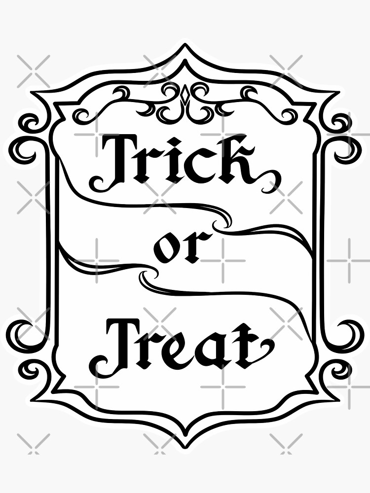 "Trick Or Treat Graphic Retro Quotes Sayings Halloween" Sticker for ...