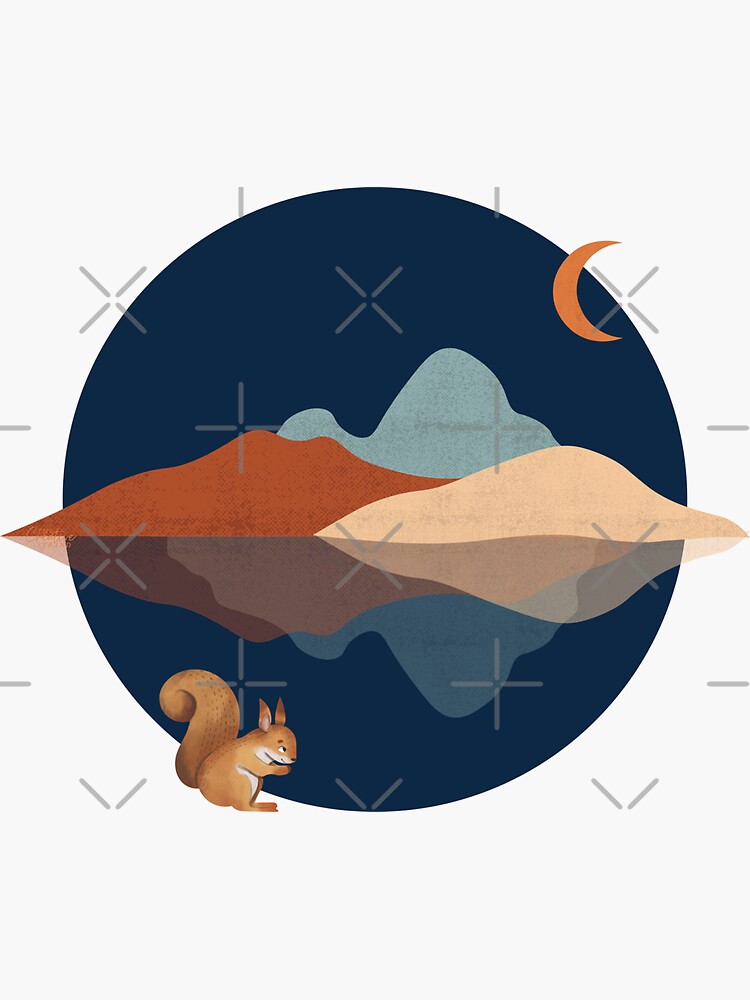 "Adventure time with a curious Squirrel." Sticker for Sale by ...