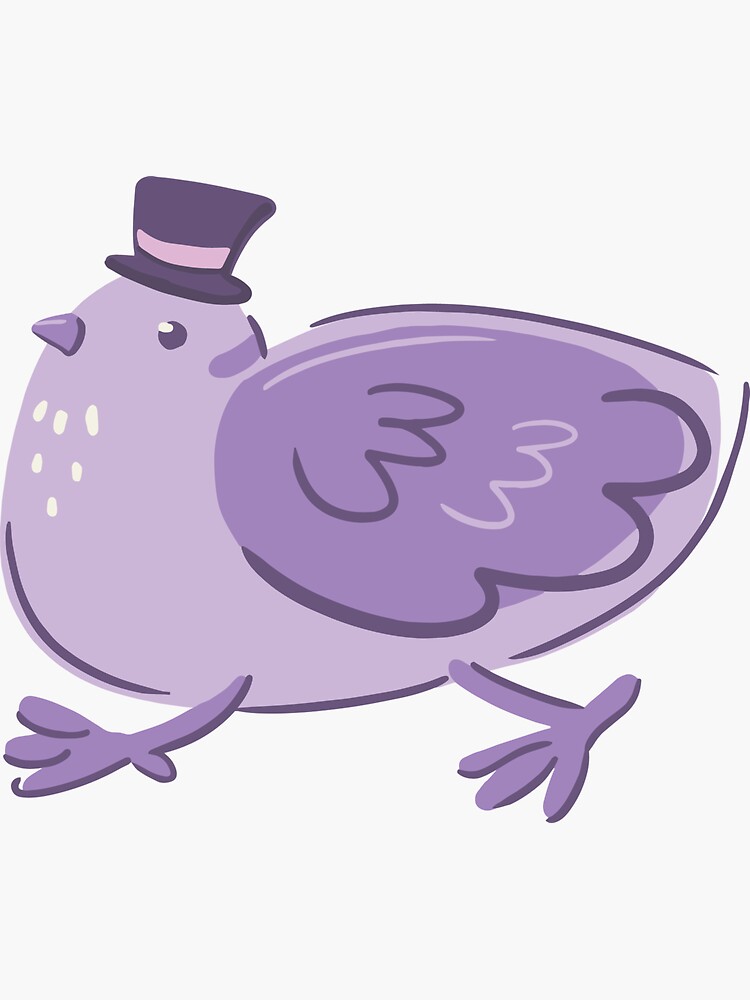 "Cute Pigeon with a Top Hat" Sticker for Sale by HRO-ART | Redbubble