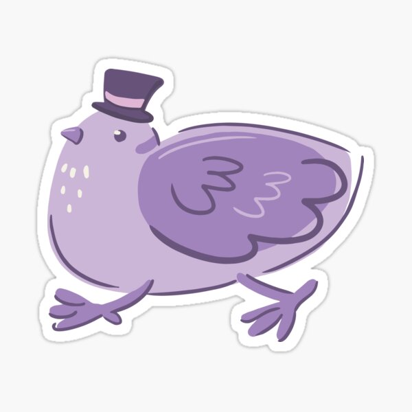 "Cute Pigeon with a Top Hat" Sticker for Sale by HRO-ART | Redbubble