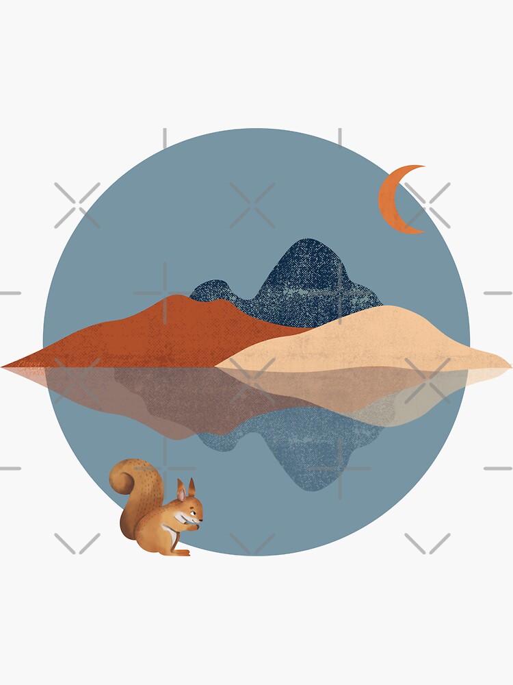 "Adventure time with a curious Squirrel." Sticker for Sale by ...