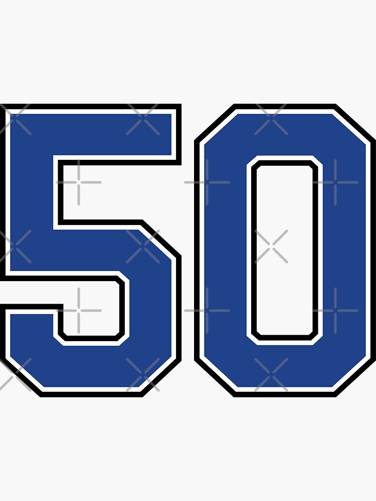 "Number 50 lucky sports jersey fifty" Sticker for Sale by HeavyStyle ...