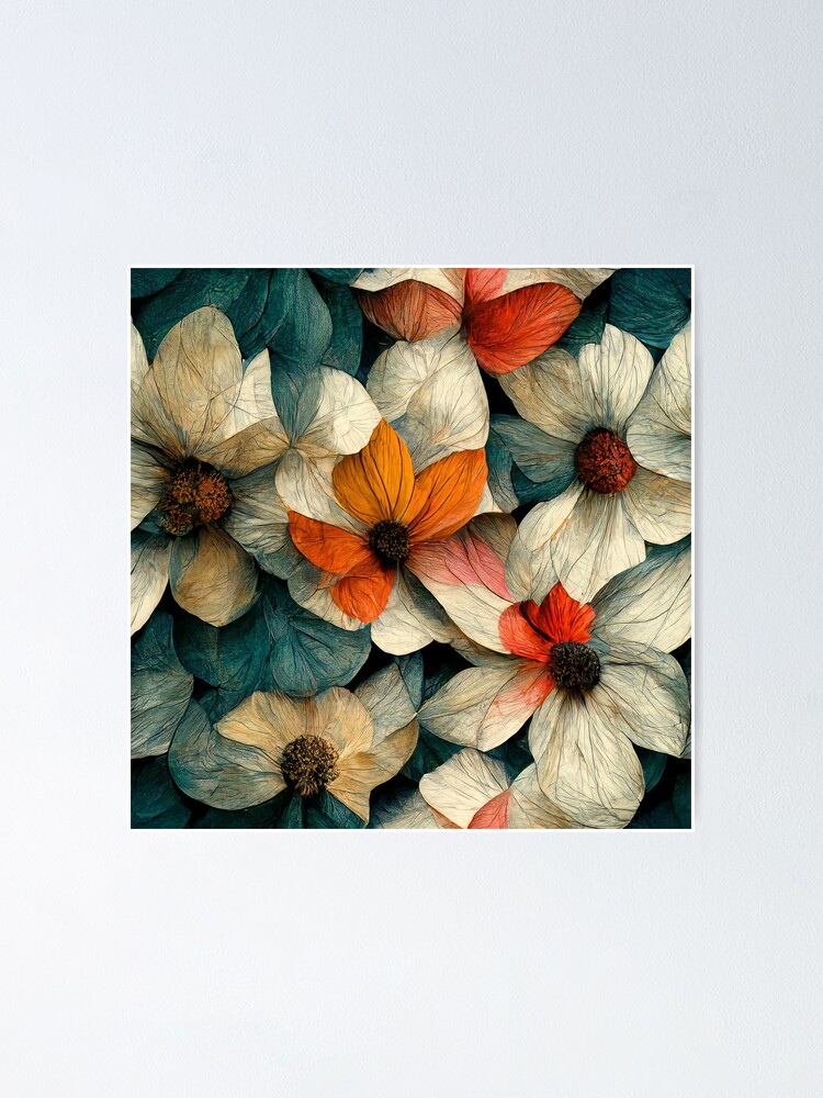 "Harmonic Retro Vintage Flower Pattern" Poster for Sale by lordyswiss ...