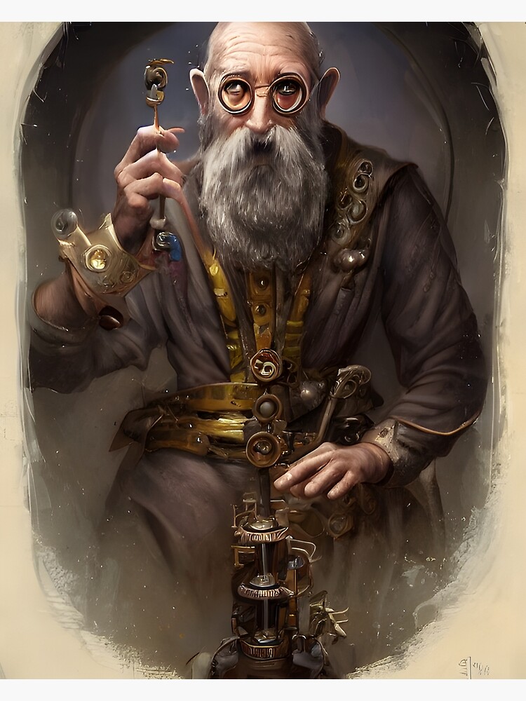 "Steampunk Wizard with Gizmo #1" Poster for Sale by Robotic-Dreams ...