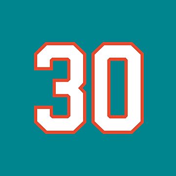 "Sports Number 30, white orange color lucky sport thirty" Sticker for ...