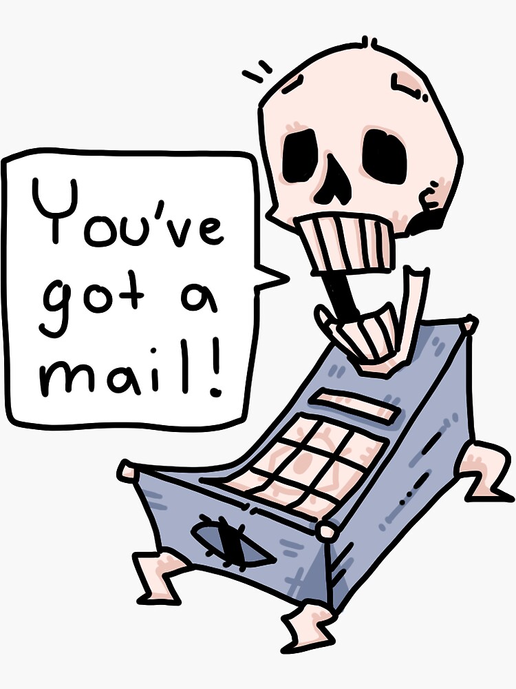 "Mail Skeleton" Sticker for Sale by MiaDoesStuff | Redbubble