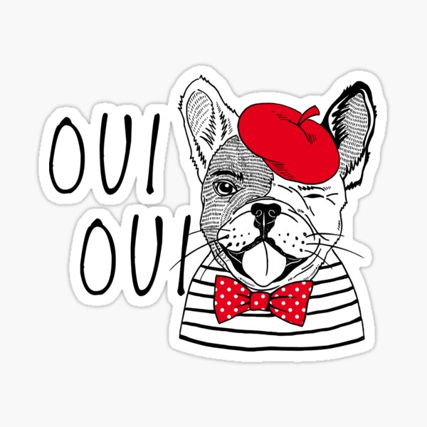 "oui oui french bulldog aesthetic and trendy" Sticker for Sale by ...