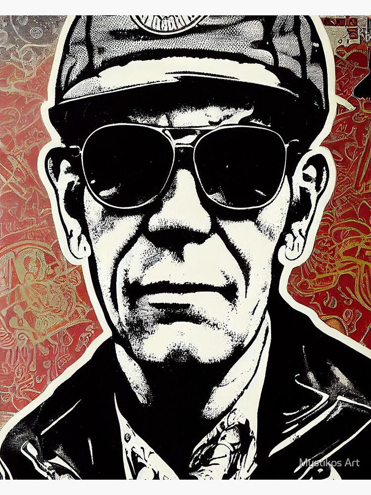 "Hunter S. Thompson Retro Vintage Portrait" Poster for Sale by ...