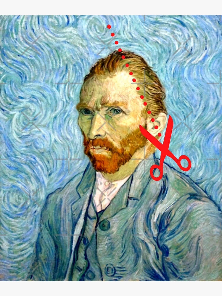 "Funny meme Of Vincent Van gogh Cut Ear" Sticker for Sale by Bozebal ...