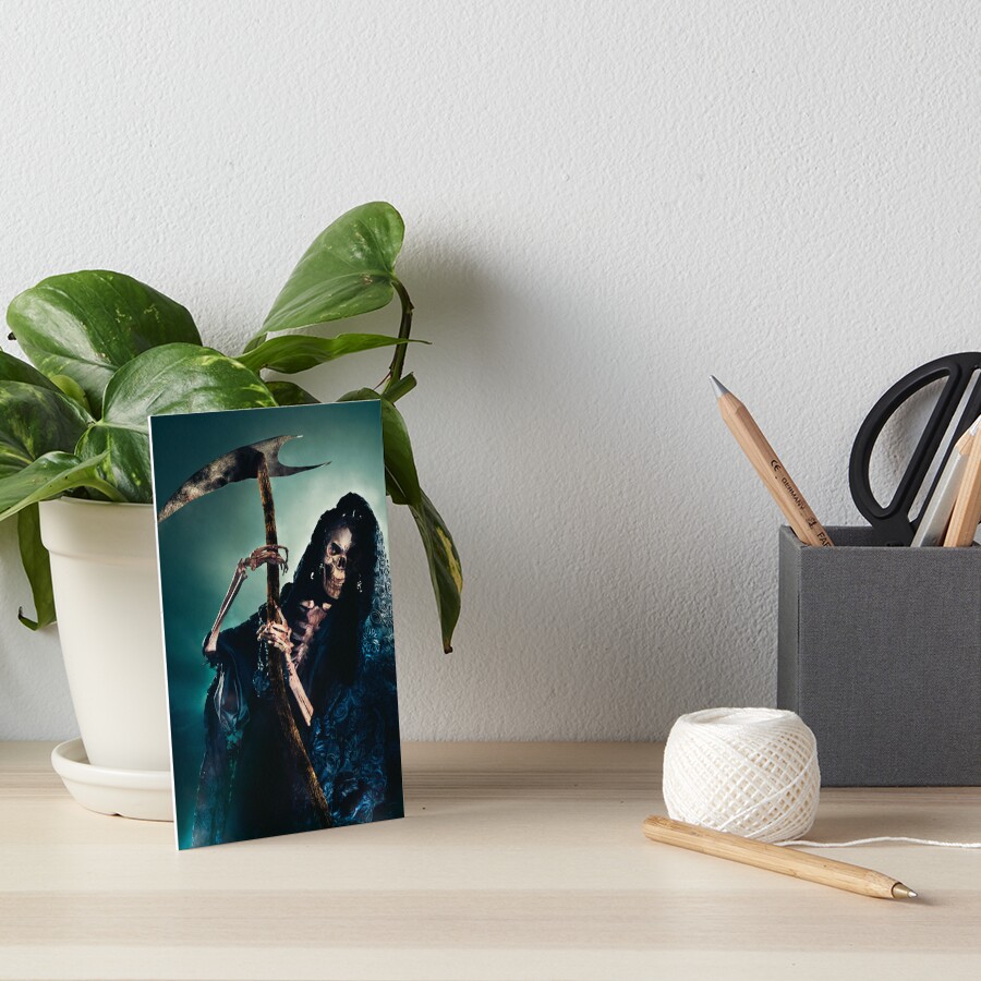 "Deadly skeleton carrying a scythe " Art Board Print for Sale by ...