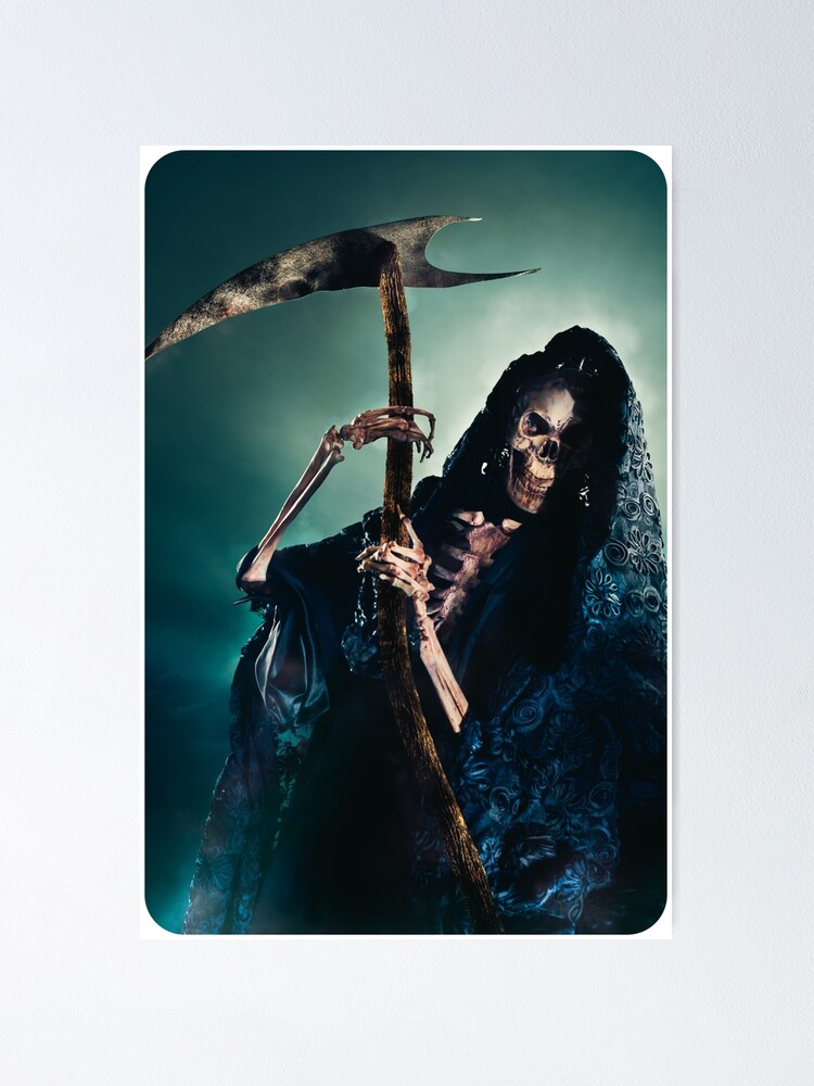 "Deadly skeleton carrying a scythe " Poster for Sale by aubstore ...