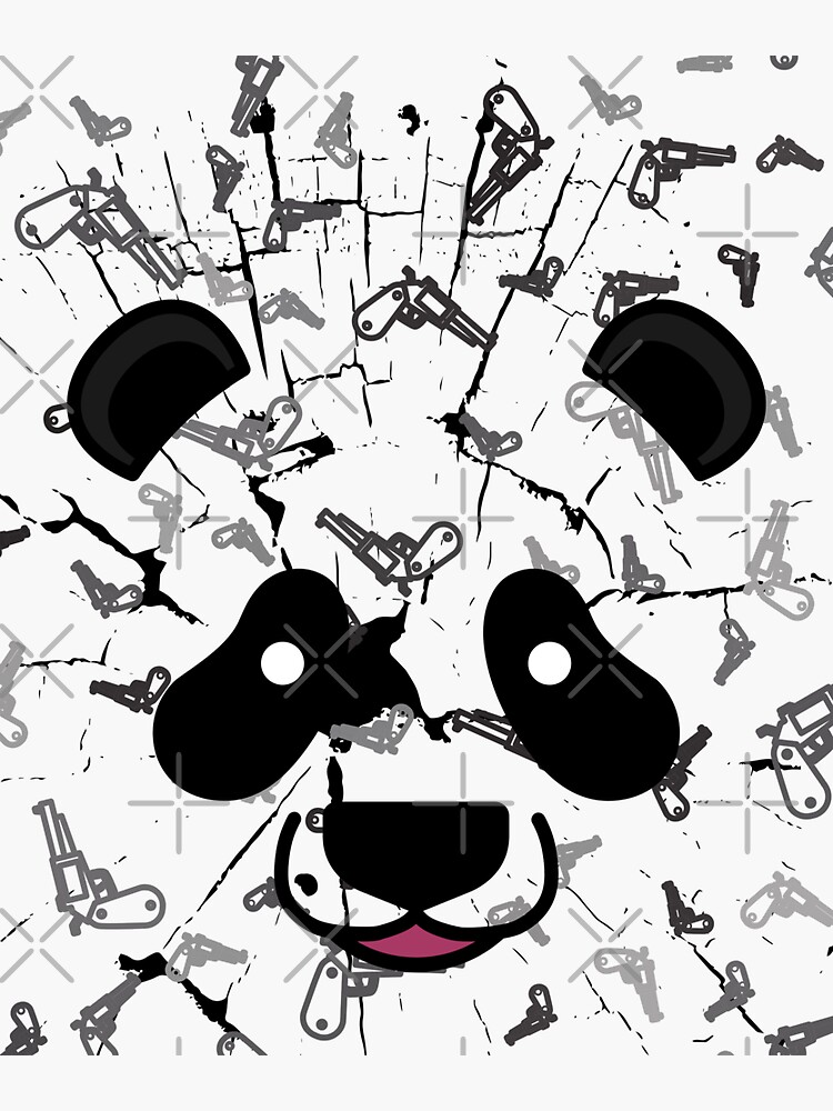 "banksy panda with guns" Sticker for Sale by Quicck | Redbubble