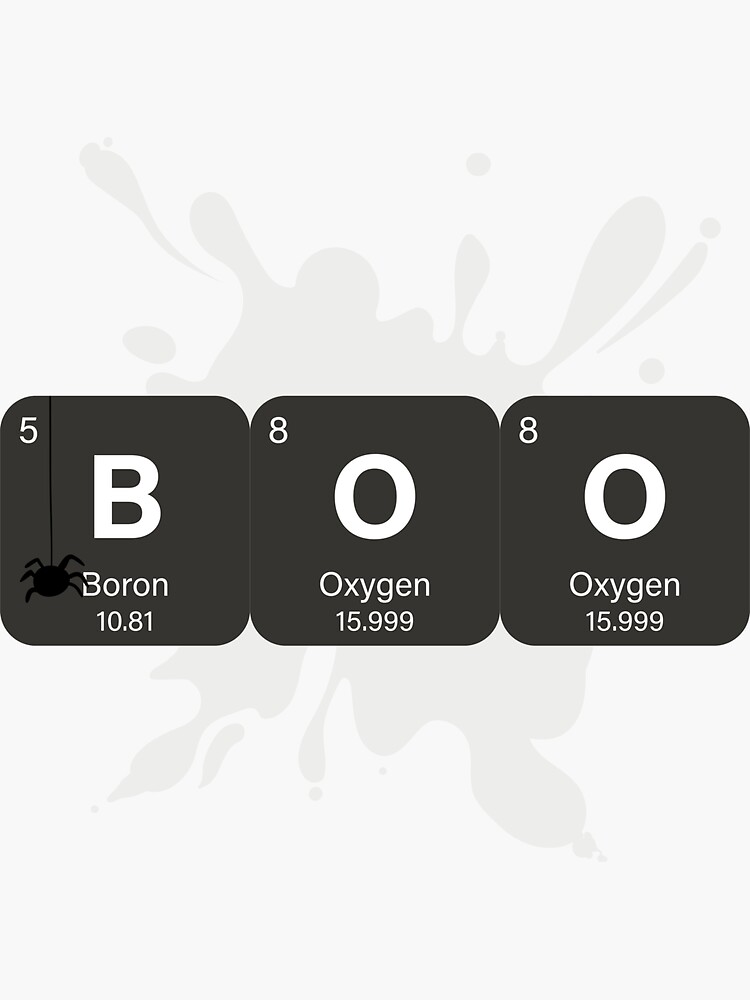 "Chemistry Periodic Table Elements Halloween Design" Sticker for Sale ...