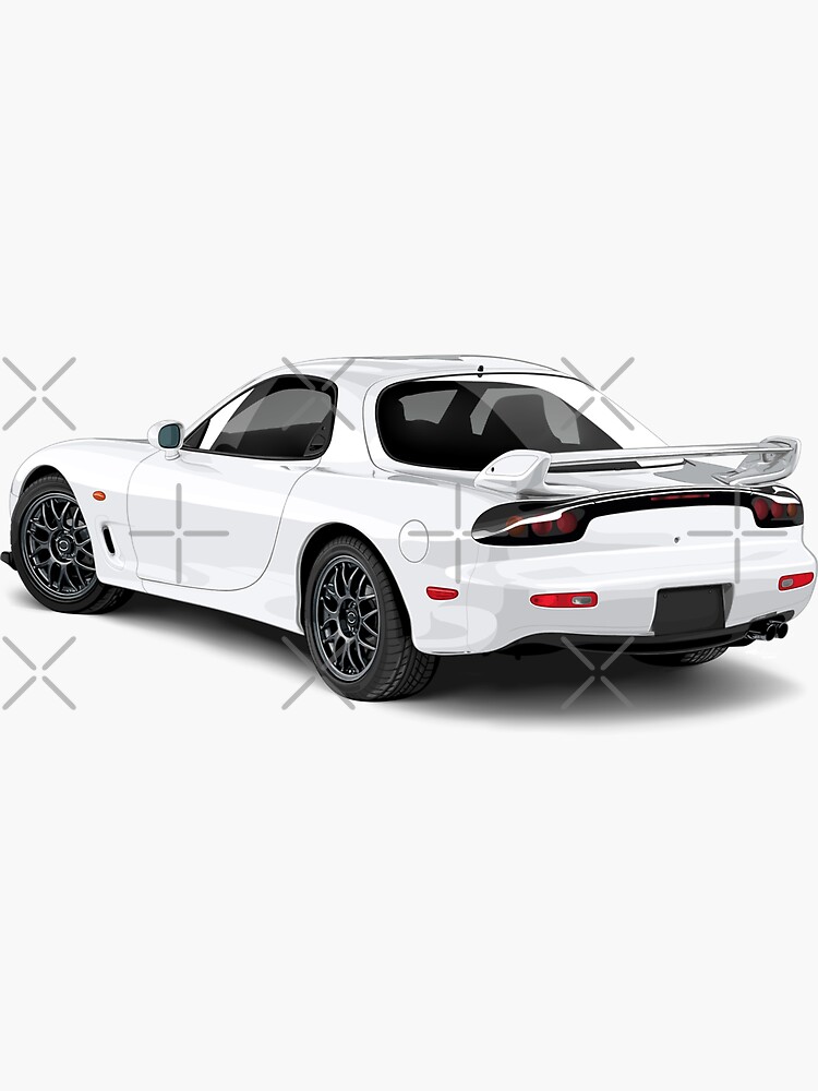 "RX7 FD white" Sticker for Sale by yotagrl | Redbubble