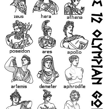 "Twelve Olympians (ฺblack&white) : greek mythology" Poster for Sale by ...