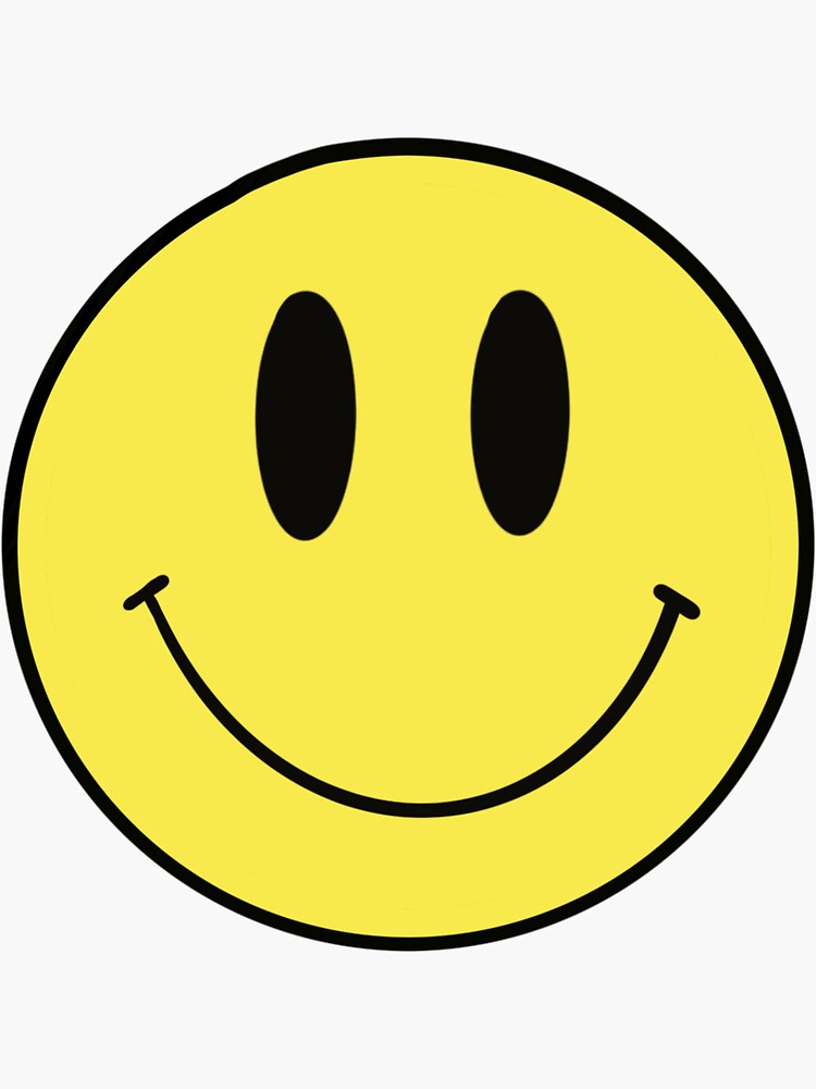 "Yellow Smiley Face / happy / smile more" Sticker for Sale by ...