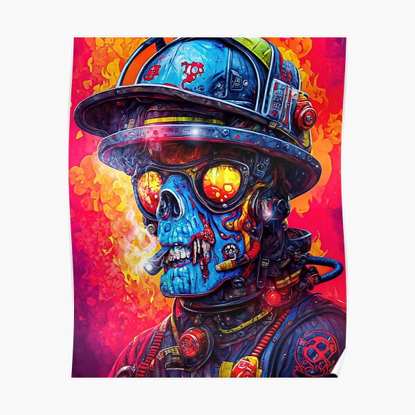 "Zombie Firefighter" Poster for Sale by Limitless-psai | Redbubble