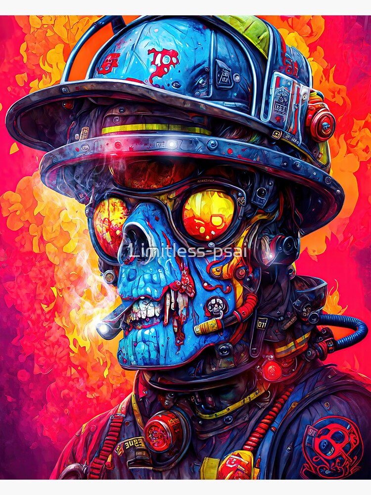 "Zombie Firefighter" Sticker for Sale by Limitless-psai | Redbubble