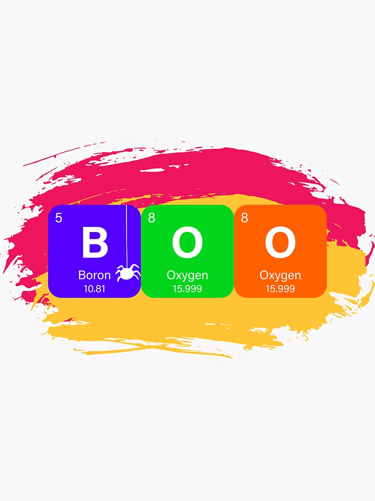 "Chemistry Periodic Table Elements Halloween Design" Sticker for Sale ...