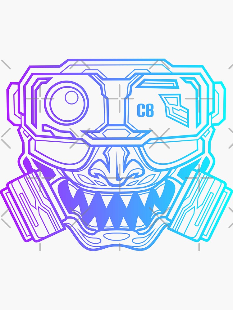 "Japanese cyberpunk mask." Sticker for Sale by Christosign | Redbubble