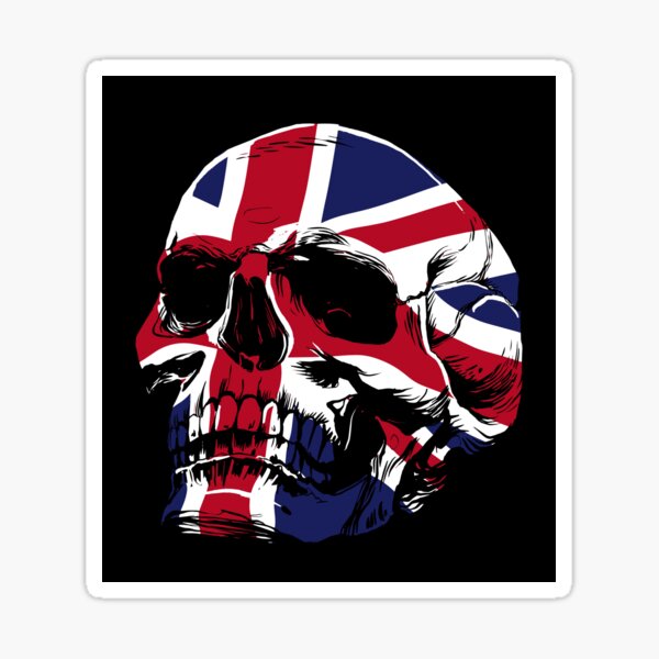 "British Skull" Sticker for Sale by bennetthuskers | Redbubble