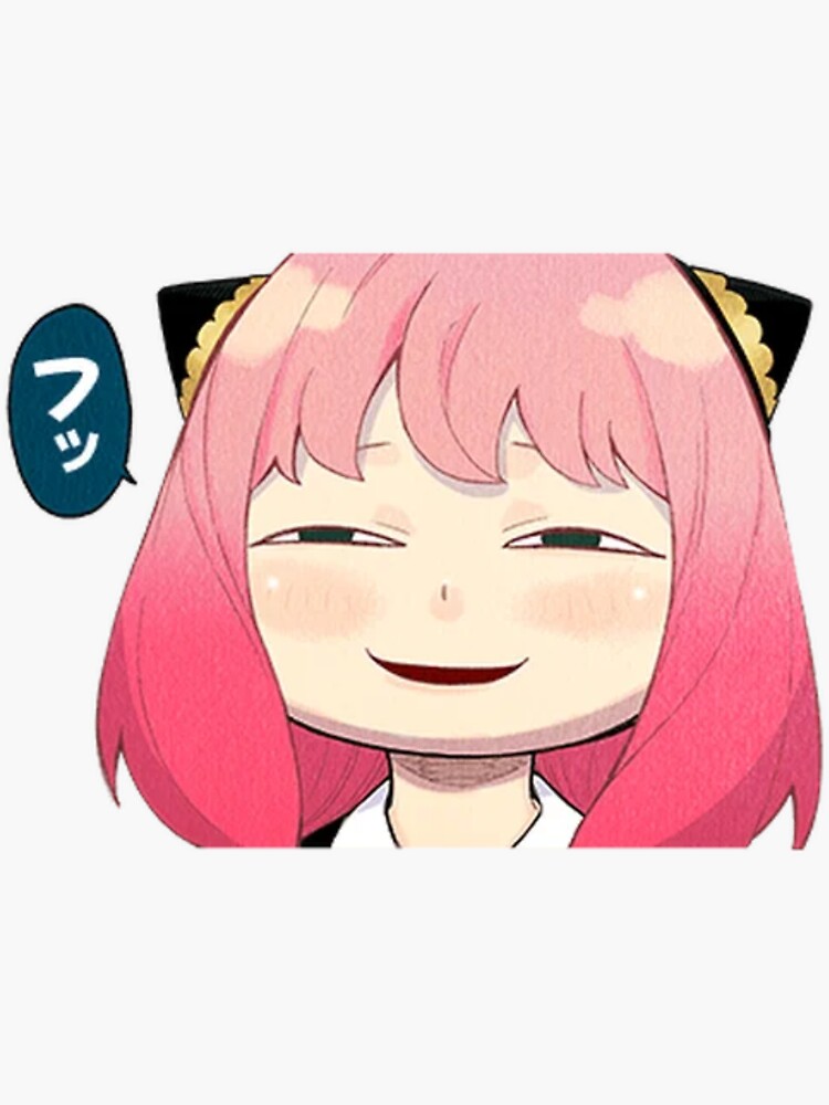"Spy X Family Stickers Funny Cute Anya Forger Smug Face Heh" Sticker ...