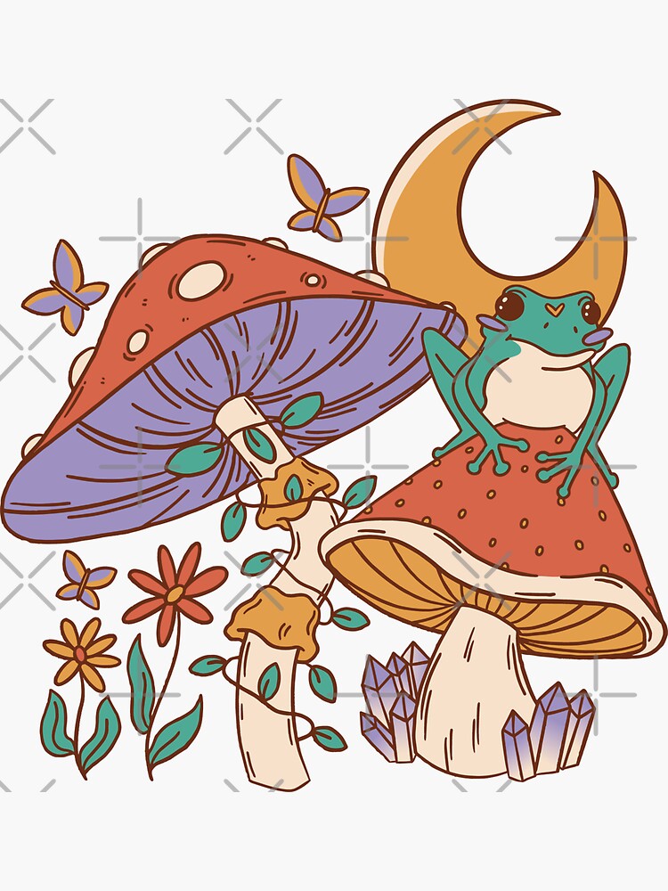"frogs and mushrooms, Mushroom Cute Cottagecore Aesthetic Frog ...