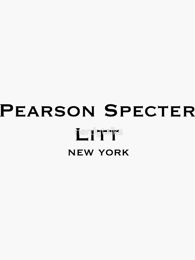 "Pearson Specter Litt" Sticker for Sale by nerdytalks | Redbubble