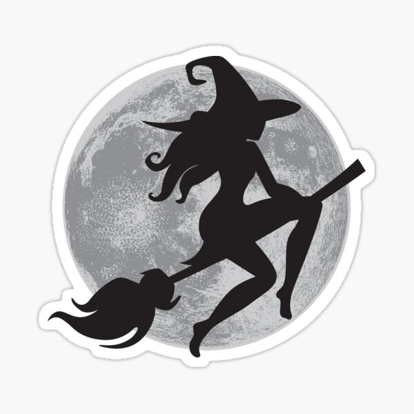 "Witch On A Broom" Sticker for Sale by RoleReversal | Redbubble