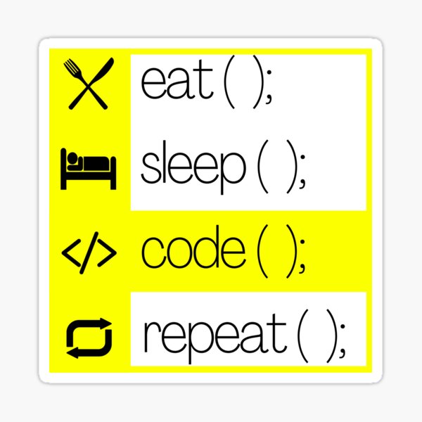 "Eat Sleep Code Repeat" Sticker for Sale by CakmakShop | Redbubble