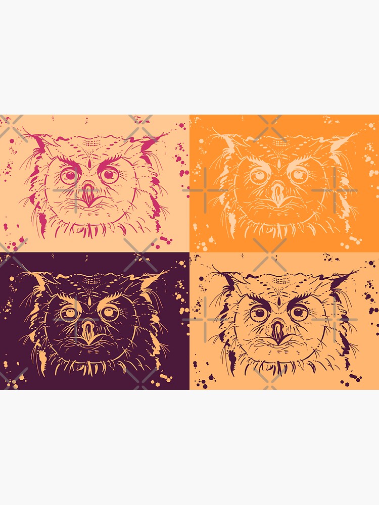 "Uhu, owl as a Warhol effect" Sticker for Sale by Kreativa1 | Redbubble