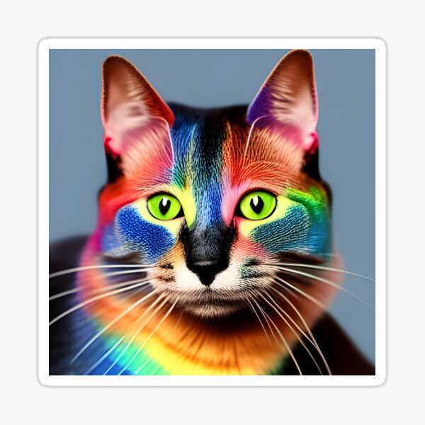 "Rainbow cat " Sticker for Sale by jardigital | Redbubble