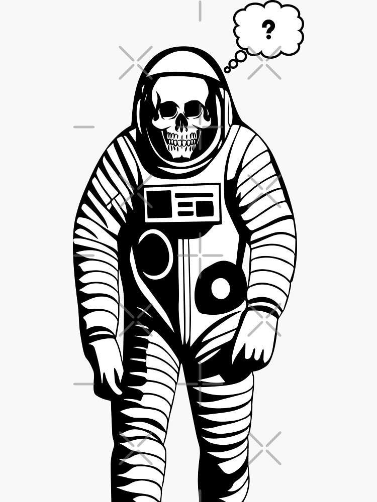 "Dead Astronaut floating in Space" Sticker for Sale by ArtFactoryAI ...