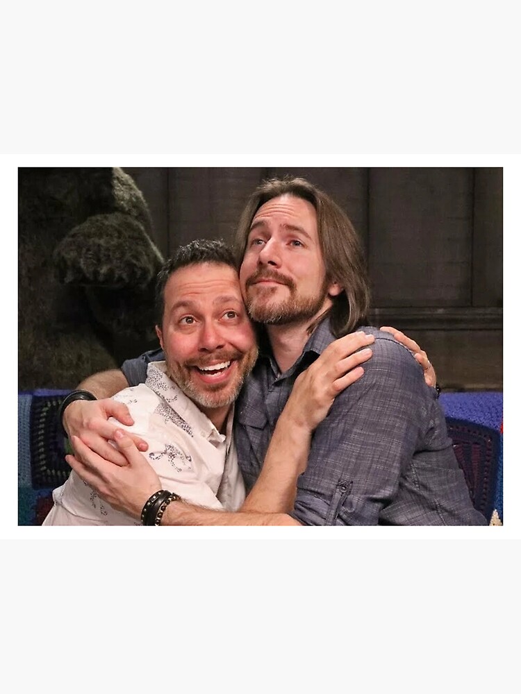 "Sam Riegel and Matt Mercer embrace" Sticker for Sale by NostalgiacNT ...