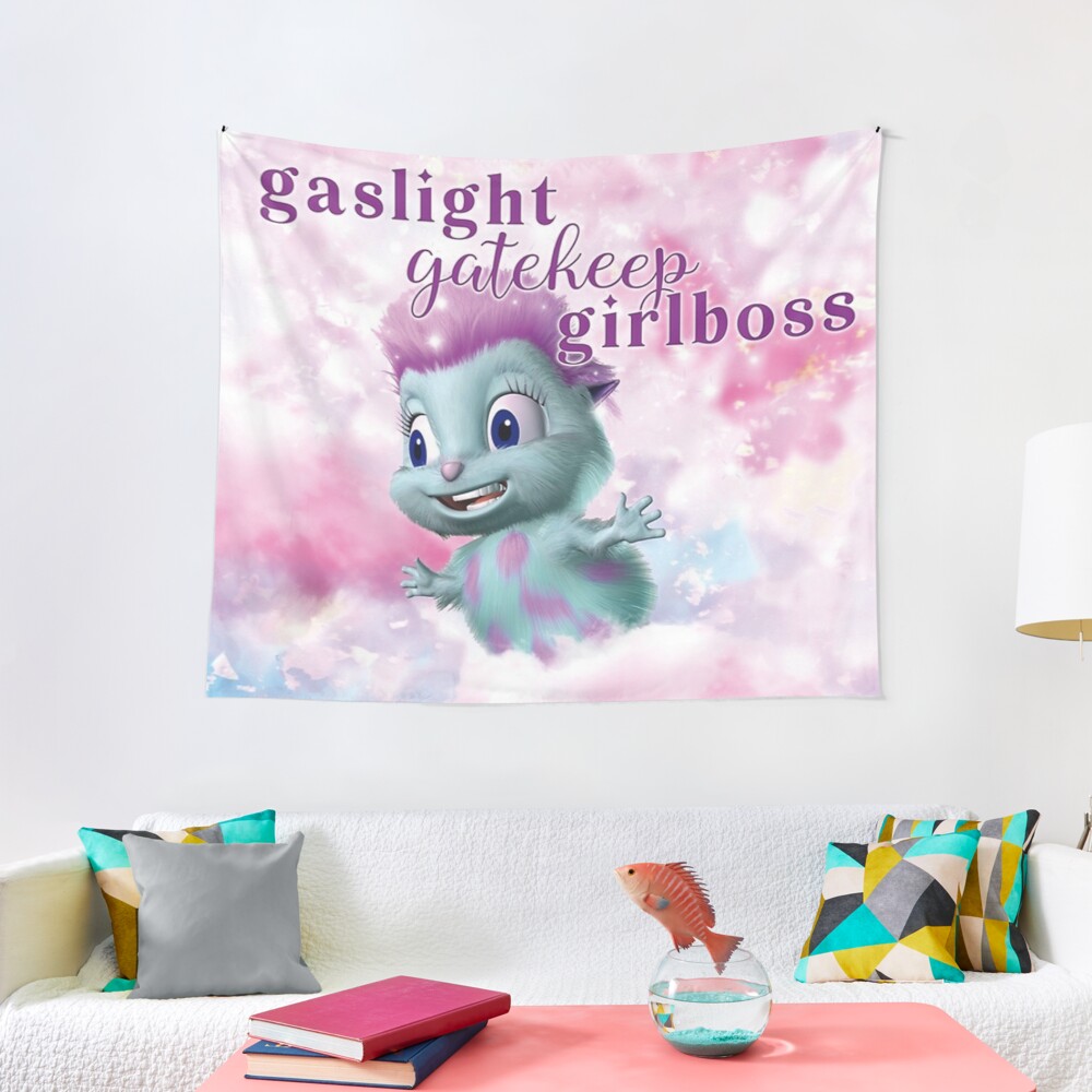 "Gaslight Gatekeep Girlboss Bibble" Tapestry for Sale by ...