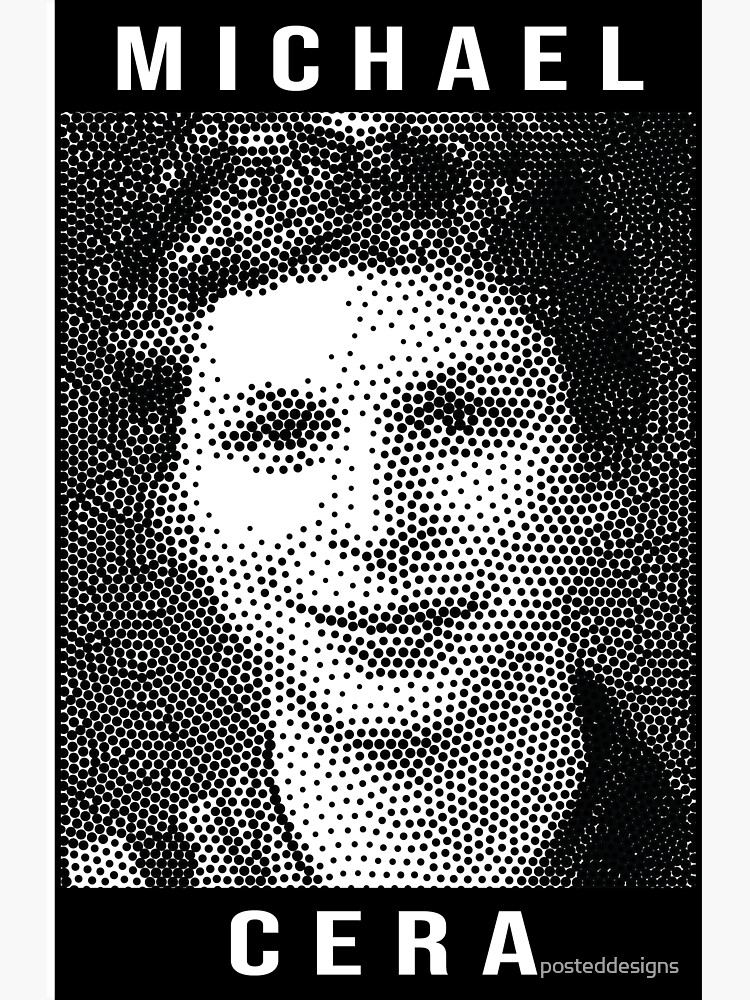 "Black and White Michael Cera Poster" Sticker for Sale by posteddesigns ...