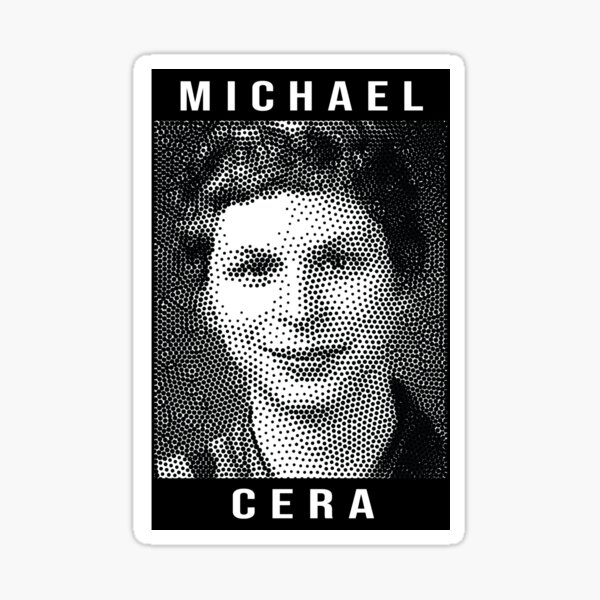 "Black and White Michael Cera Poster" Sticker for Sale by posteddesigns ...