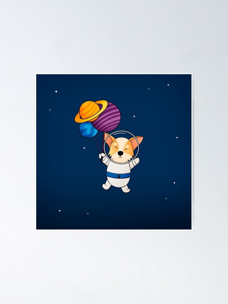 "Corgi Planet Balloons" Poster for Sale by Ameliamaar | Redbubble