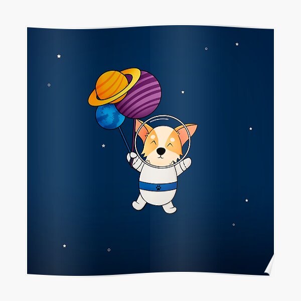 "Corgi Planet Balloons" Poster for Sale by Ameliamaar | Redbubble