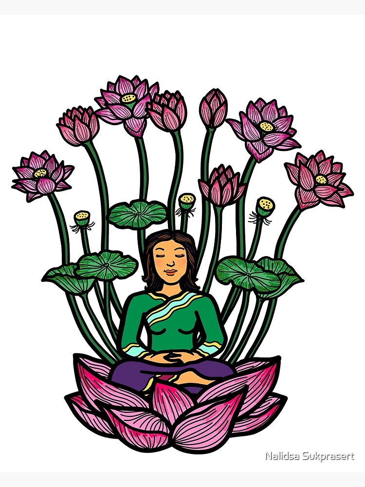 Meditation Mindfulness Mental Health Wellbeing Poster For Sale By Nalidsa Redbubble