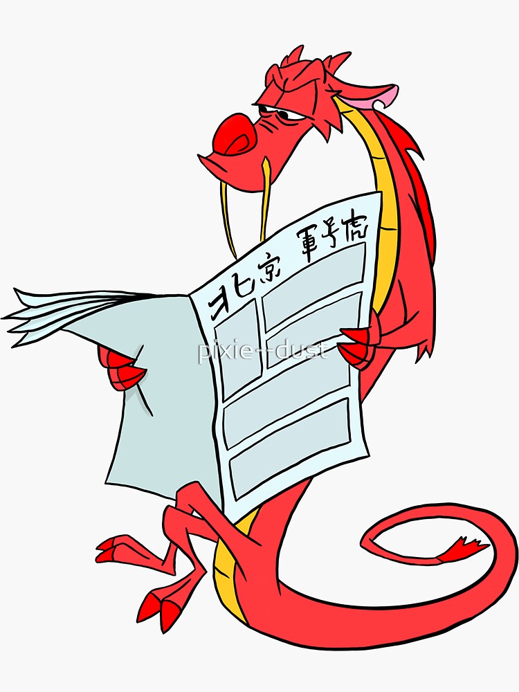 "Mushu" Sticker for Sale by pixie--dust | Redbubble
