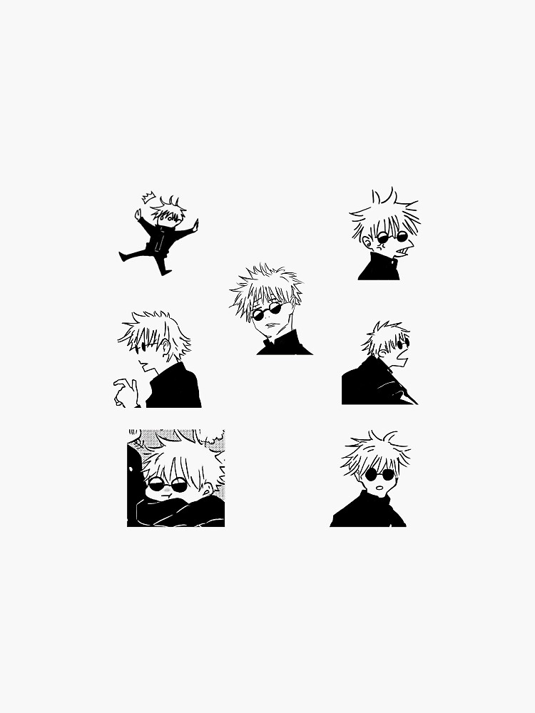 "Funny Satoru Gojo Faces Sticker Pack - Jujutsu Kaisen Anime Manga ...