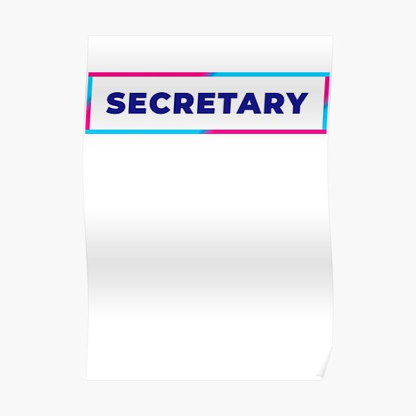 "Secretary retro colorful frame" Poster for Sale by SVPOD | Redbubble