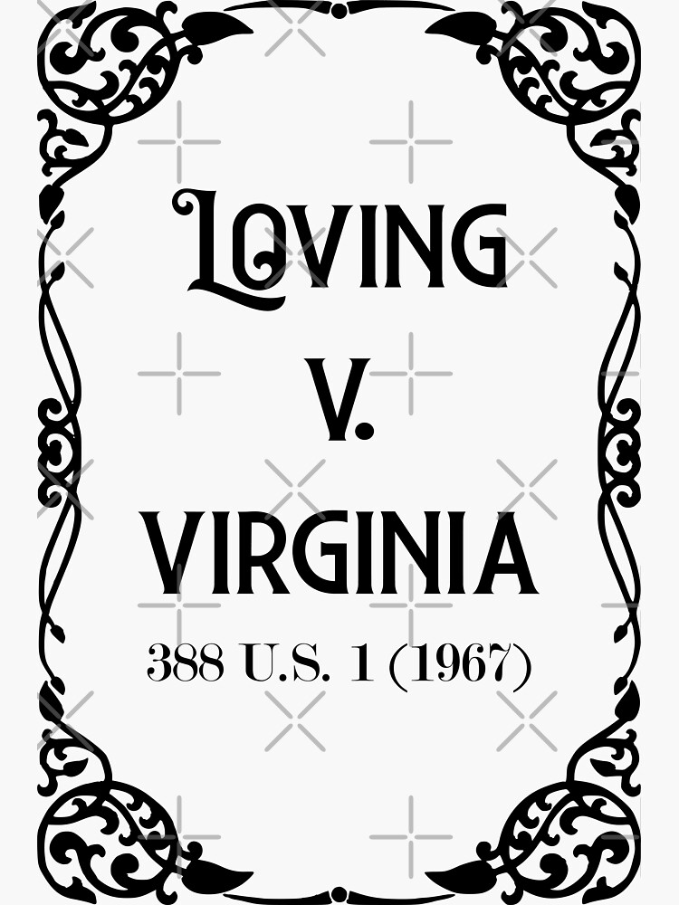 "Loving v. Virginia 388 U.S. 1 (1967) Black Text check my store for the ...