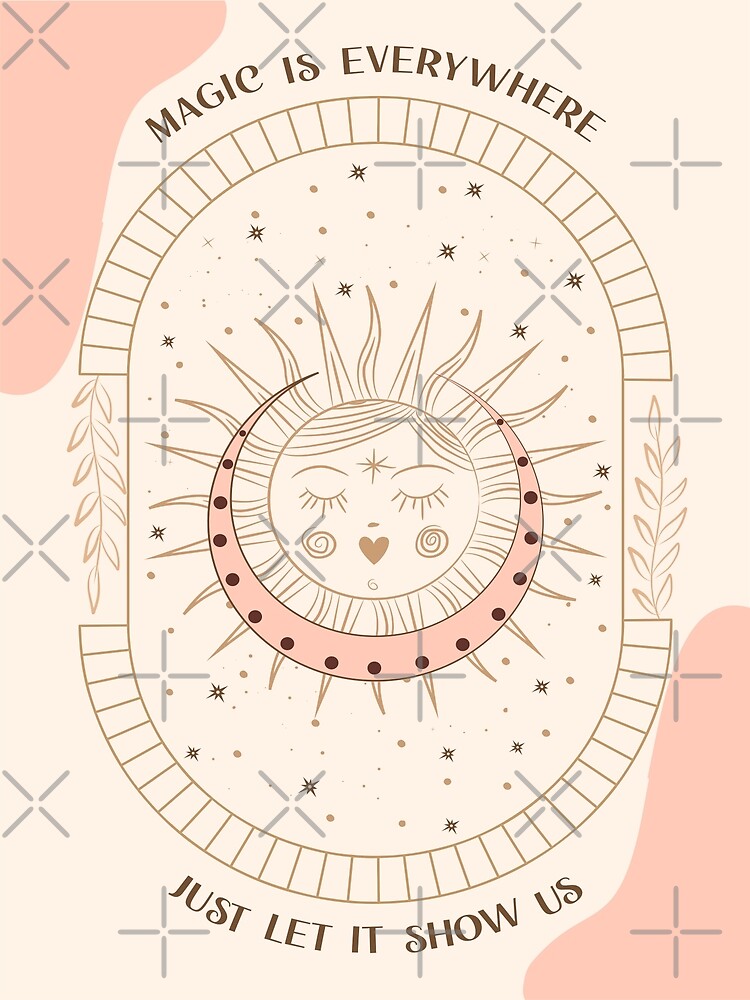 "Magic Is Everywhere | Sun And Moon Yoga | Sun With Wavy Rays | Vintage ...