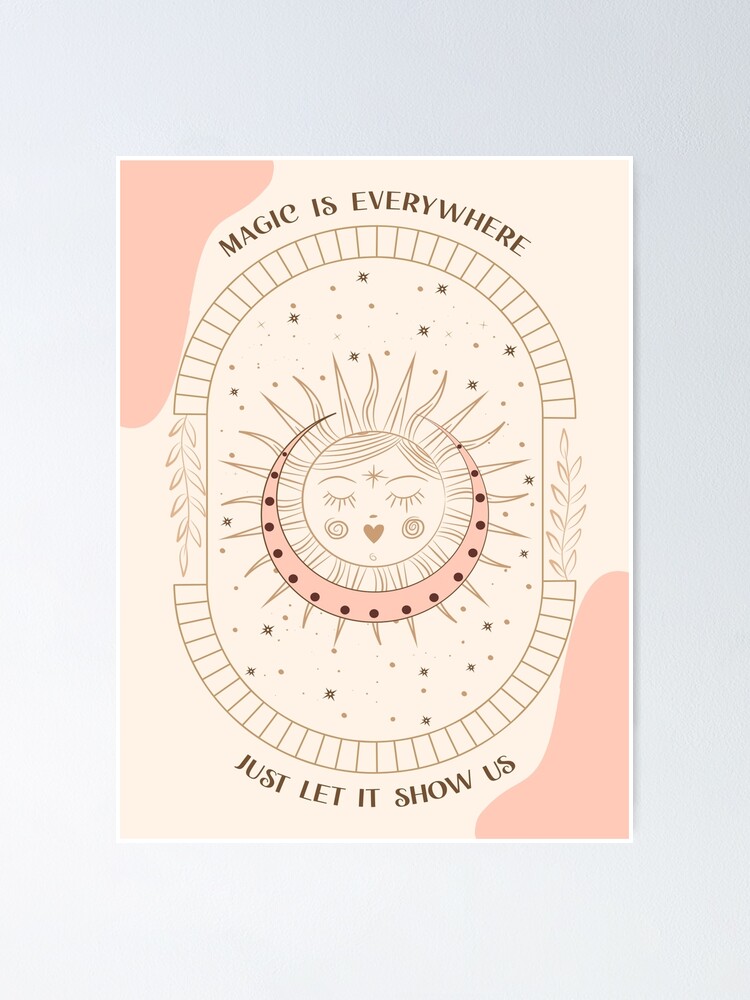 "Magic Is Everywhere | Sun And Moon Yoga | Sun With Wavy Rays | Vintage ...