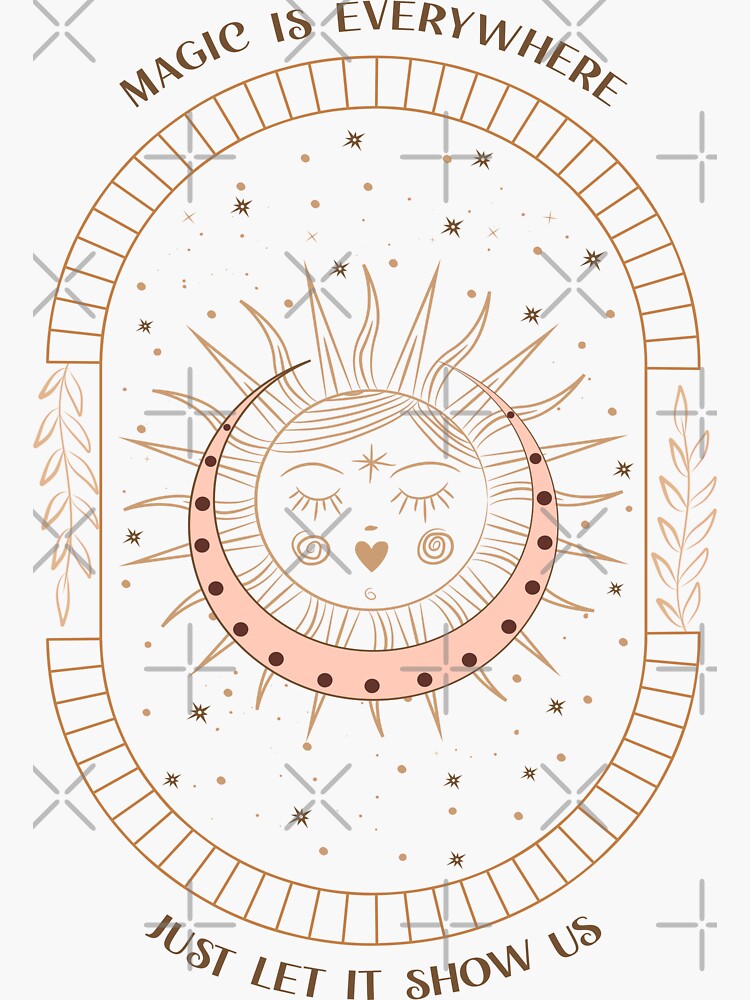 "Magic Is Everywhere | Sun And Moon Yoga | Sun With Wavy Rays | Vintage ...